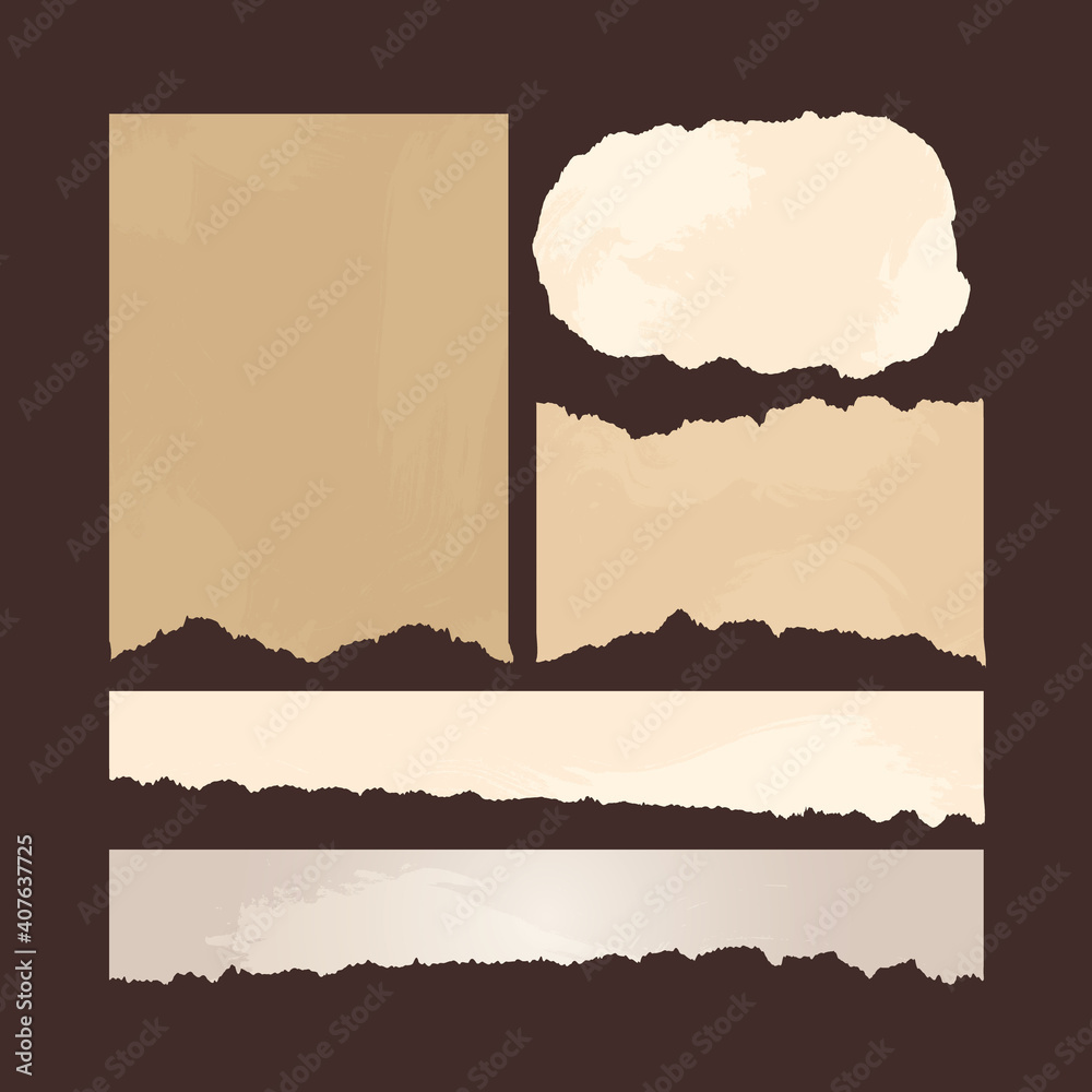 Torn vintage paper mockup. Template of retro scrap empty paper sheet ...
