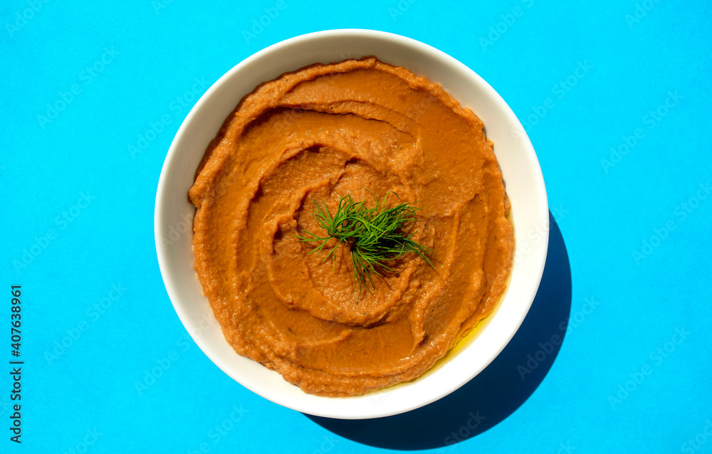 Famous traditional Arabic cuisine - peeled fava beans mashed plain in ...