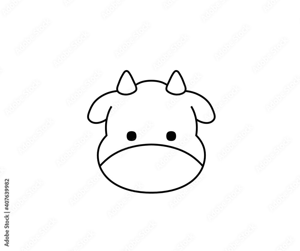 Easy Cow Head Drawing