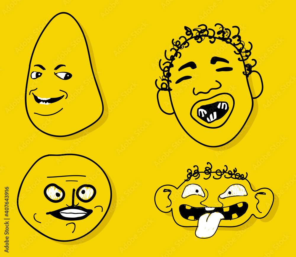 Vector meme face set Stock Vector | Adobe Stock