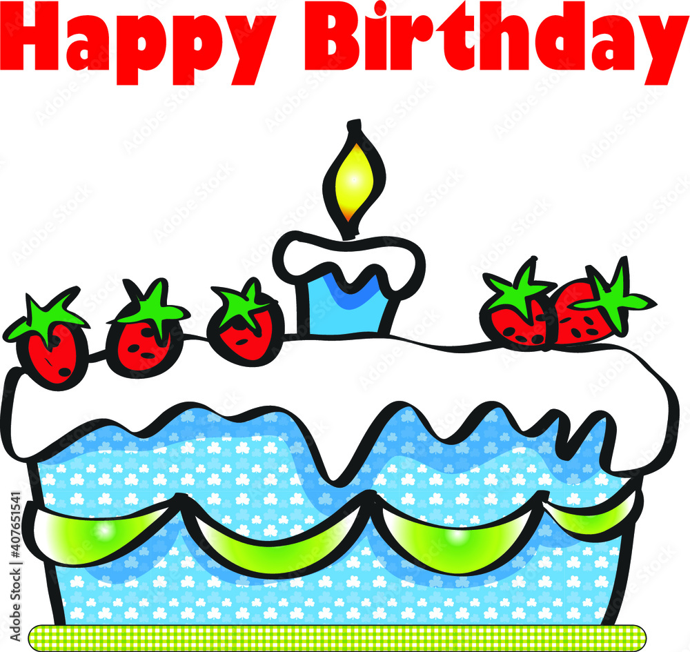 vector cartoon happy birthday card Stock Vector | Adobe Stock