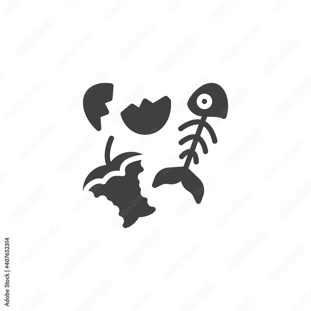 Organic waste vector icon. Trash sorting filled flat sign for mobile ...