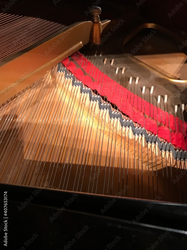 inside of a grand piano Stock Photo | Adobe Stock
