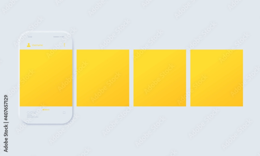 Mock up, template. Social network post. Interface carousel. . Photo ...