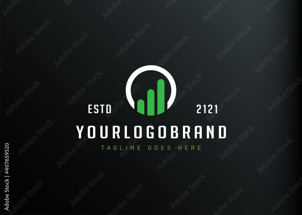 Trade logo design inspiration. Vector illustration of bars chart ...