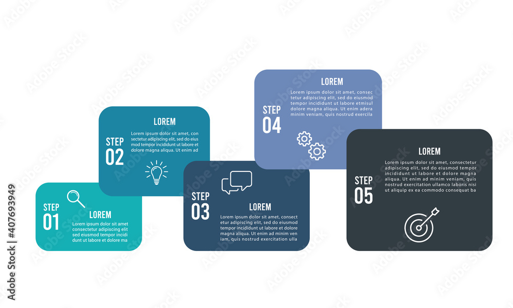 5 steps infographic design template with icons.Infographic ...