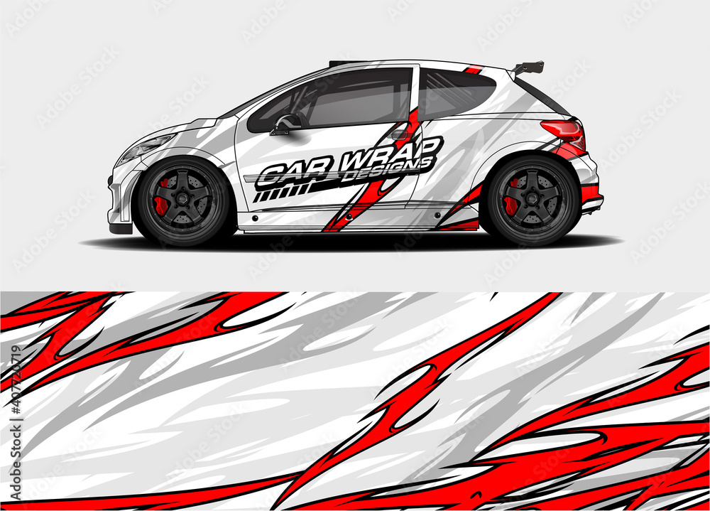 car graphic background vector. abstract race style livery design for ...
