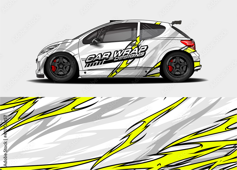 rally car livery design vector. abstract race style background for ...