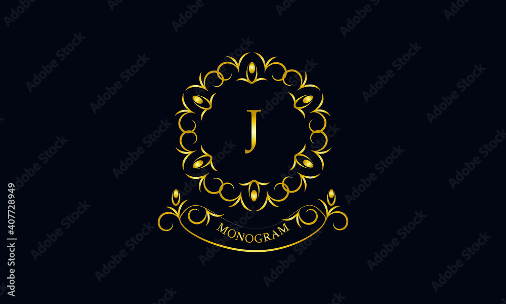 Stylish decorative monogram with a possible inscription and the letter ...