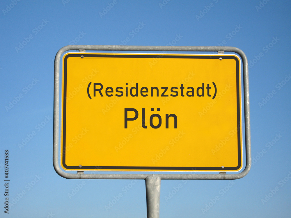 Ortsschild Residenzstadt Plön Stock Photo | Adobe Stock