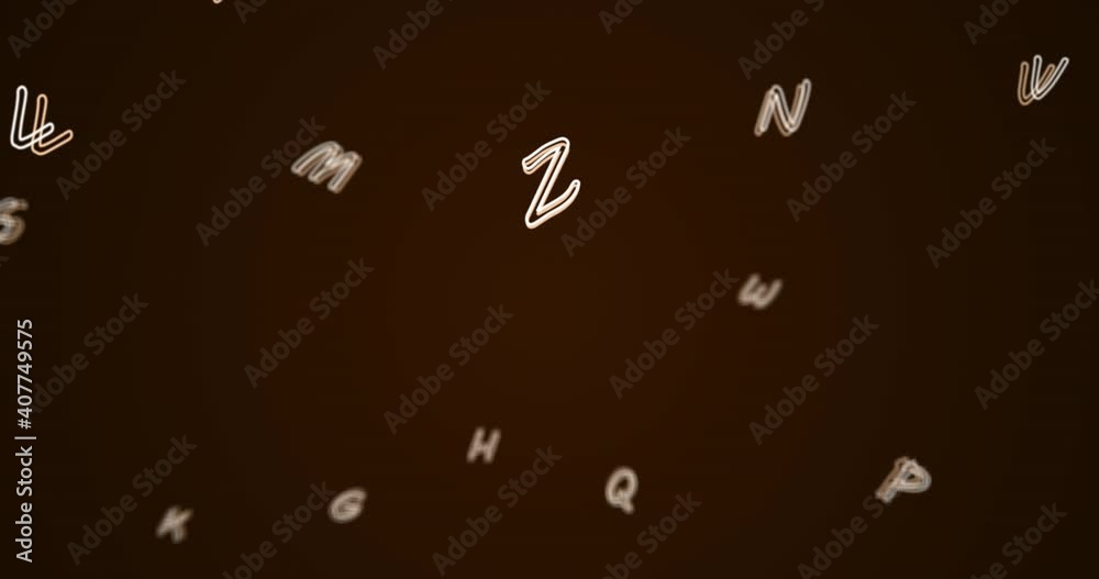 Digital animation of multiple alphabets floating and moving against black background Stock-Video ...