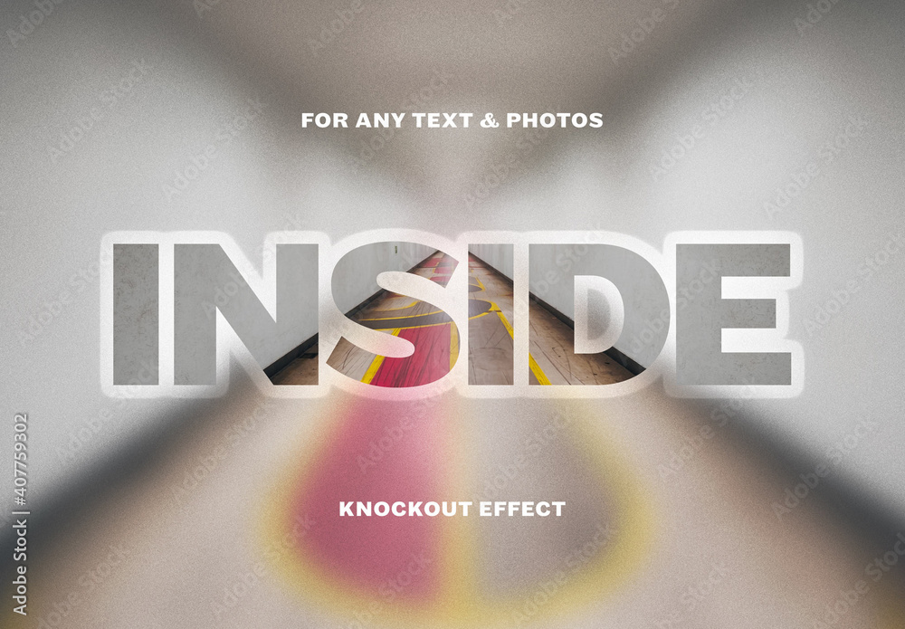 Glass Sign Knockout Text Effect Mockup Stock Template | Adobe Stock