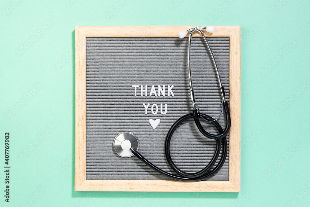 Thank you card for doctors and nurses concept. World Health Day ...