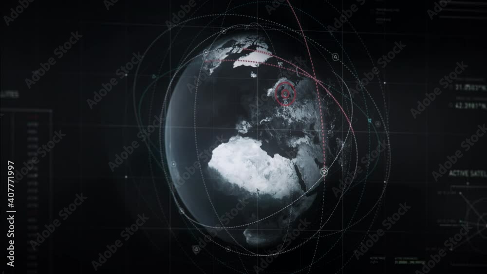 Vidéo Stock Software loading. 3d Projection of the planet earth ...
