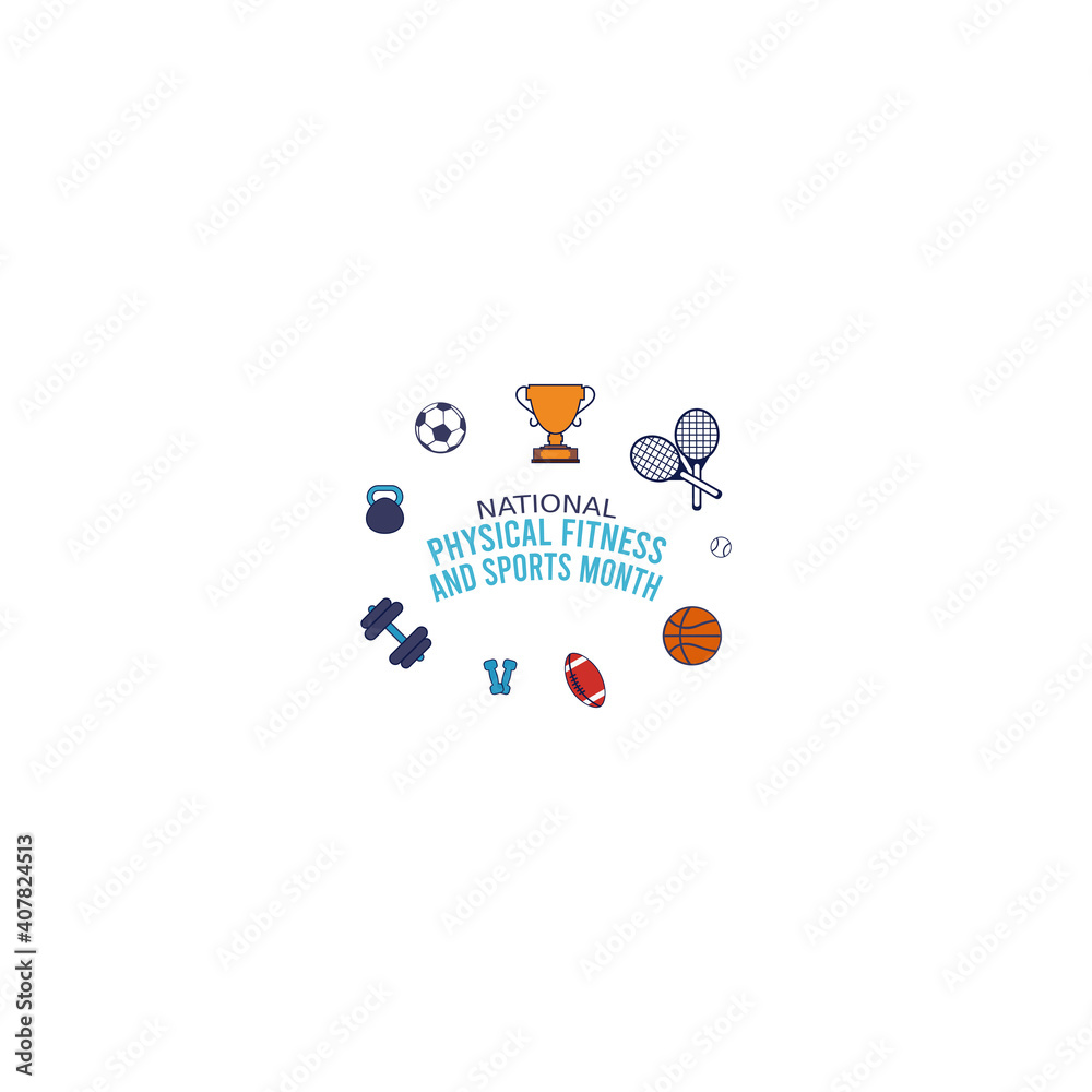 vector graphic of national physical fitness and sports month good for ...
