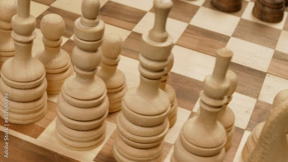 handmade chess board and figures. good for background Stock Video ...
