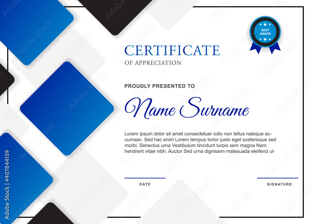 Certificate diploma of achievement border design templates with ...