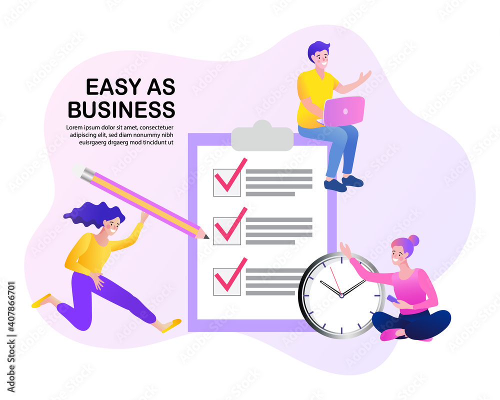 The business team is filling out a checklist. To do lists with teamwork ...