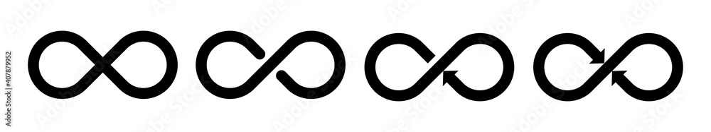 Infinity vector icon. Abstract circle geometric shape symbol, sign ...