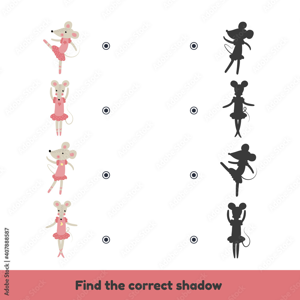Matching game for kids preschool and kindergarten age. Find the correct ...