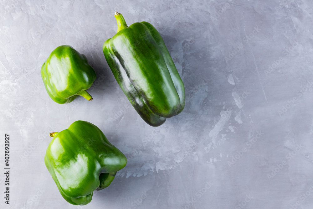Ugly bell pepper on ultimate gray background. Deformed homegrown green ...