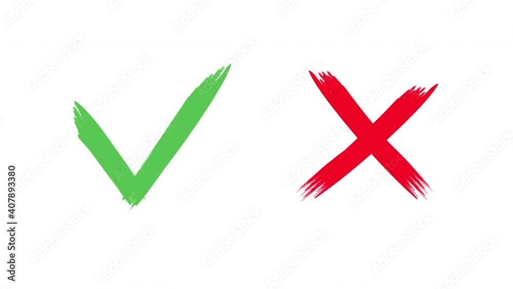 Checkmark animation. Check mark symbols. Tick sign in green color and ...