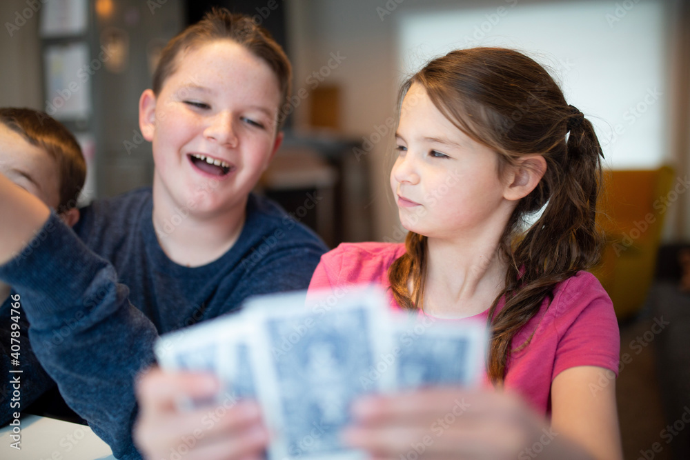 kids playing cards Stock Photo | Adobe Stock