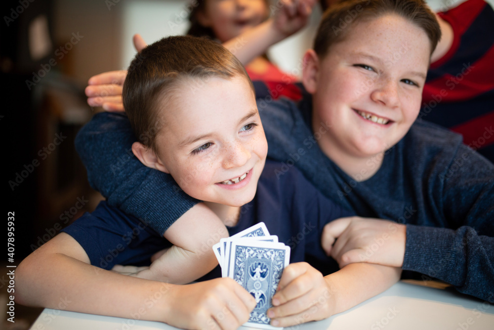 kids playing cards Stock Photo | Adobe Stock