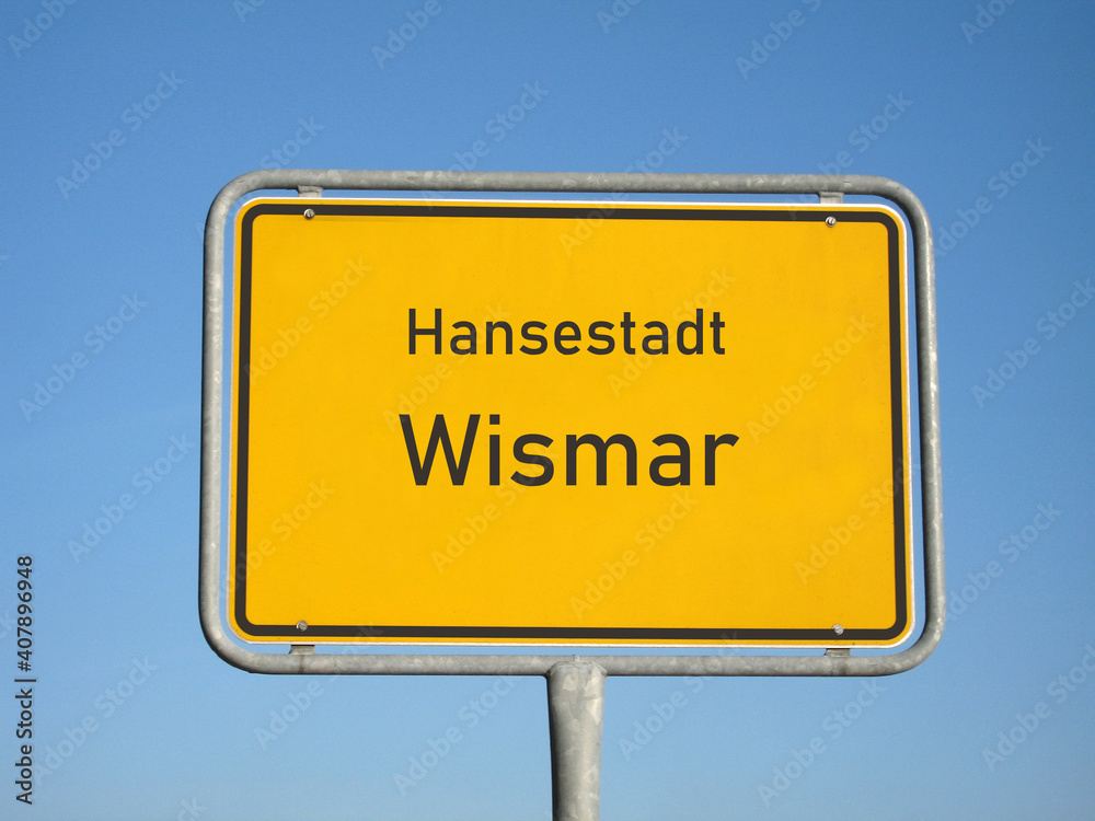 Ortsschild Wismar Stock Photo | Adobe Stock