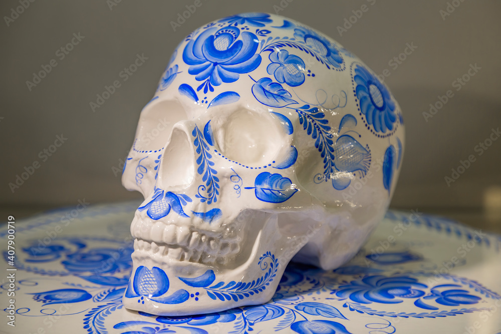 One of the original exhibits of the exposition of the Museum of Skulls ...