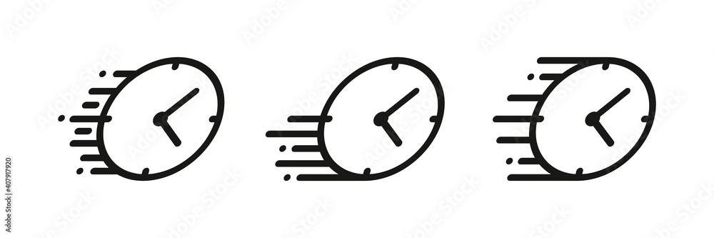 Vettoriale Stock Clock silhouette flat icon, simple vector design with ...