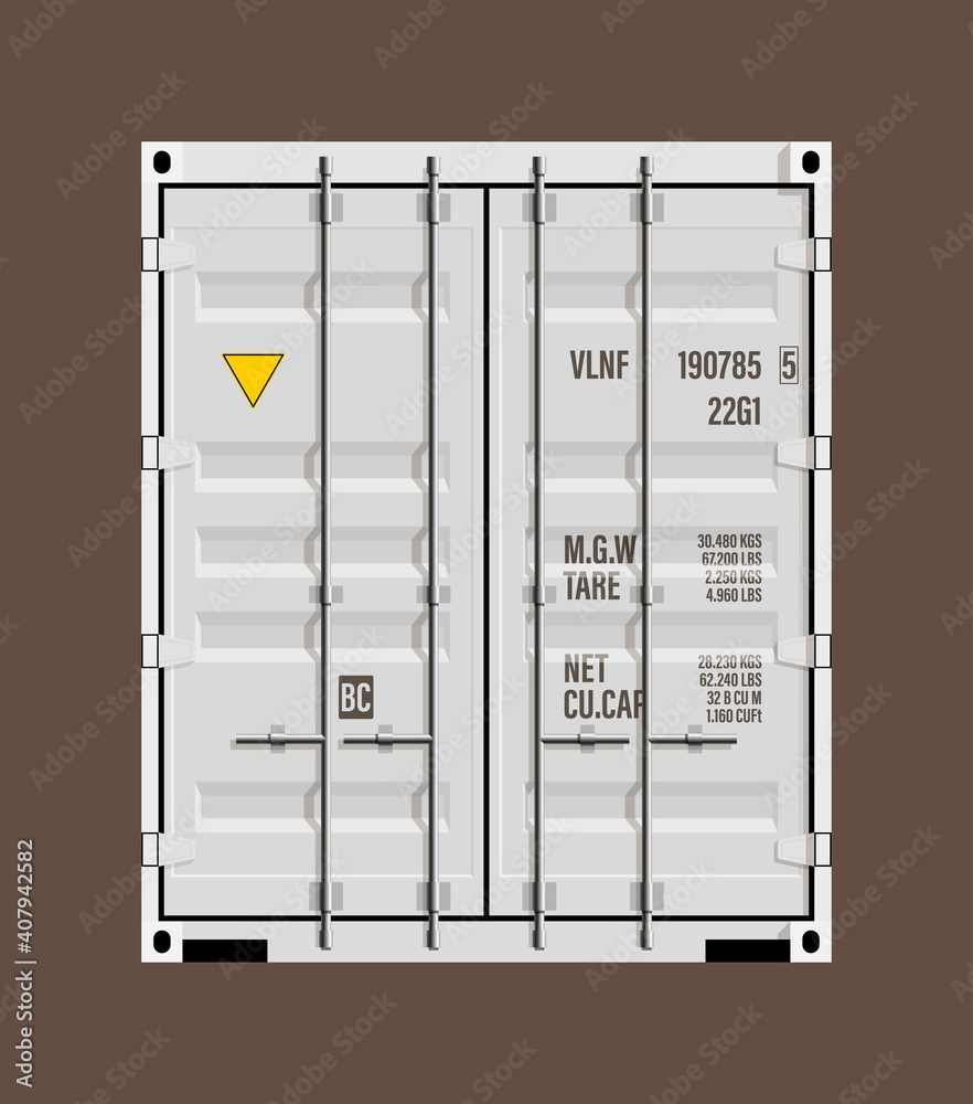 Flat side door view shipping cargo 20 foot container delivery. Large ...