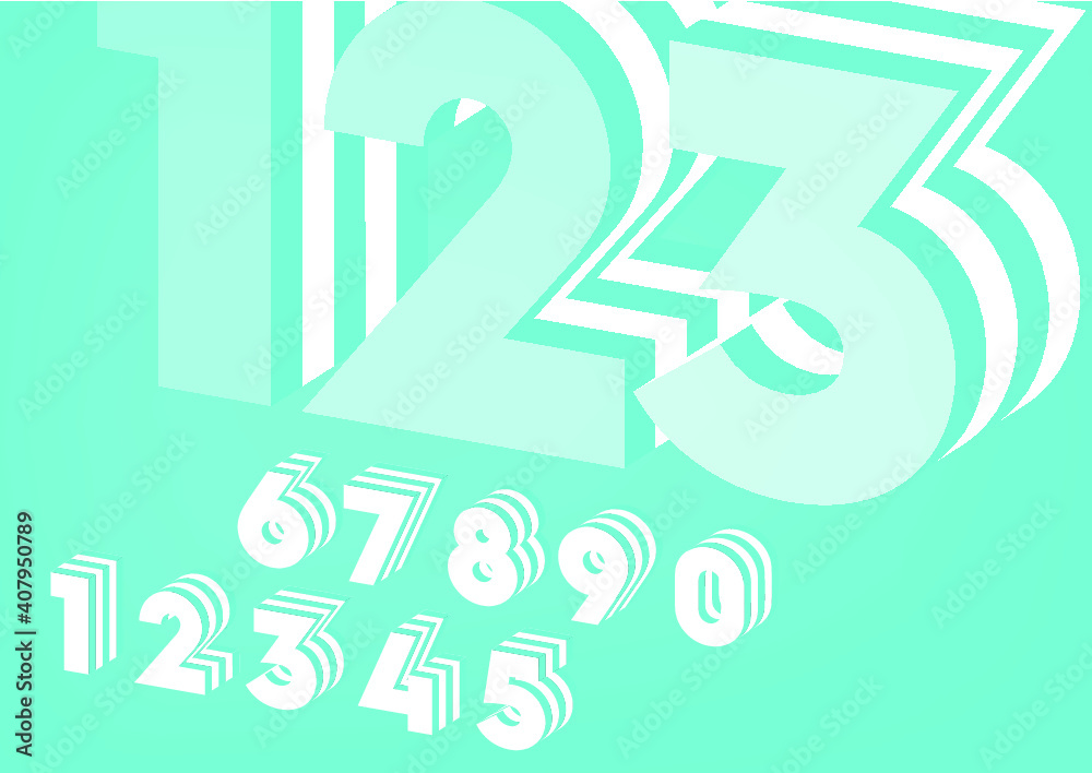 Stripes on numbers. Vector numbers. Lines. Stock Vector | Adobe Stock