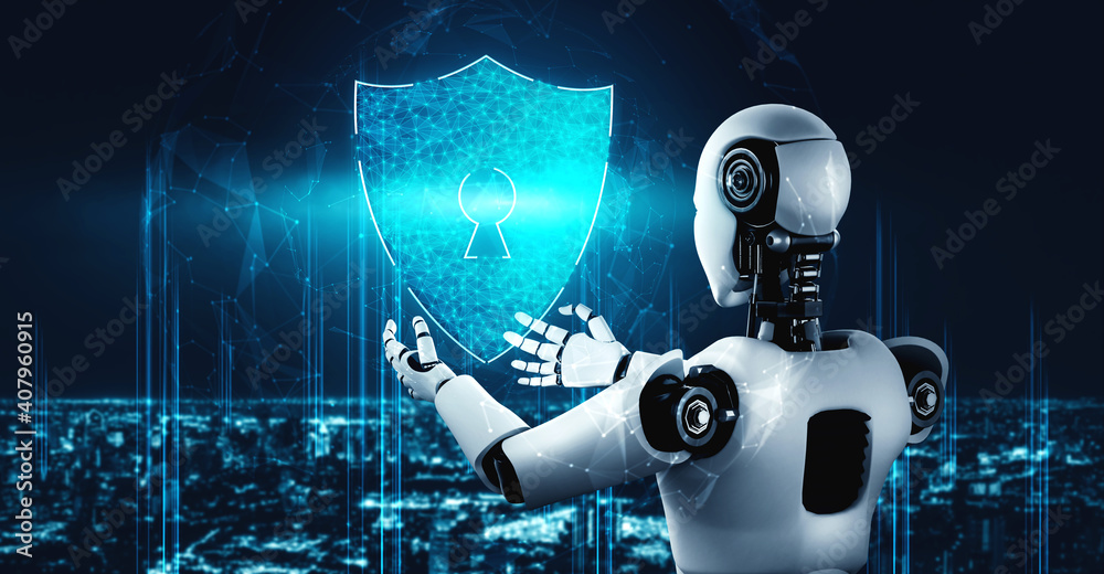 AI robot using cyber security to protect information privacy ...