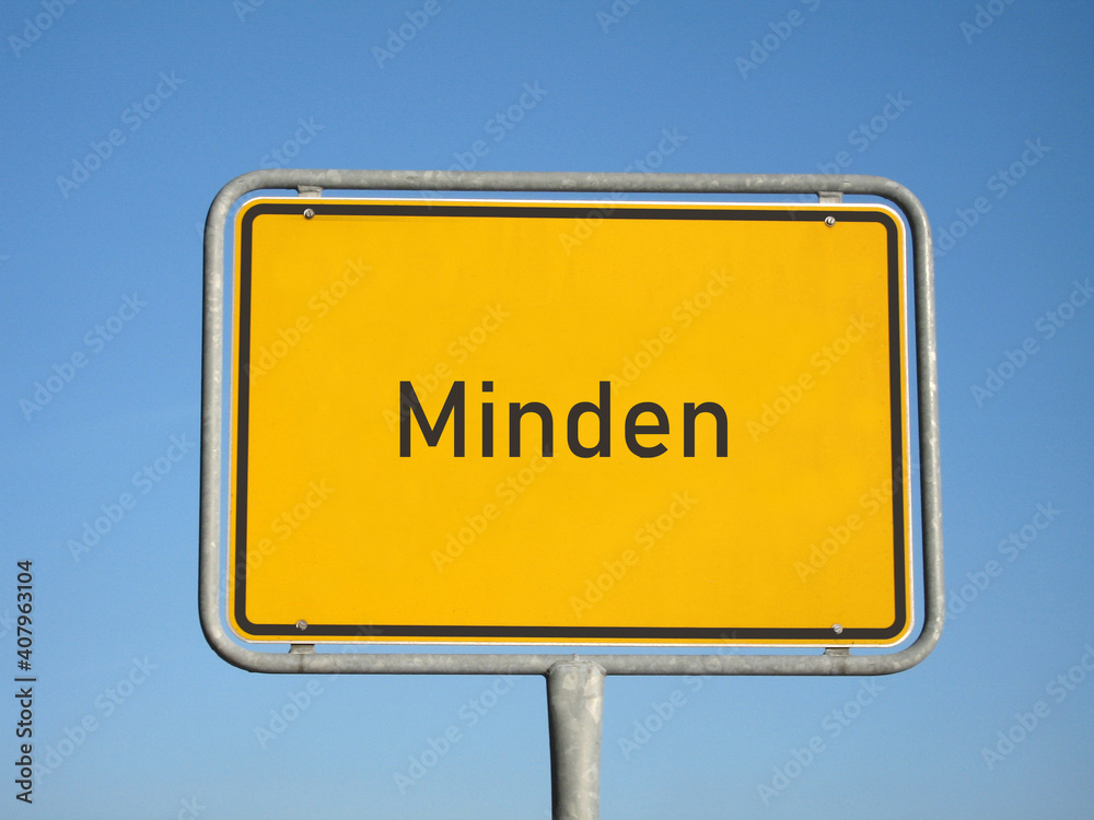 Ortsschild Minden Stock Photo | Adobe Stock