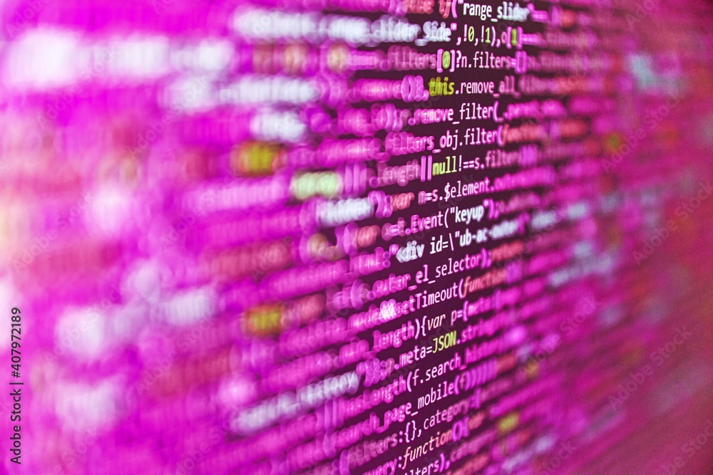 Developer Working On Source Codes On Computer At Office Screen Of Web Developing Javascript