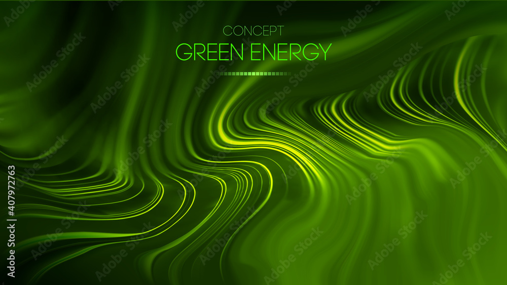 Green energy concept. Vector green technology background. Futuristic ...