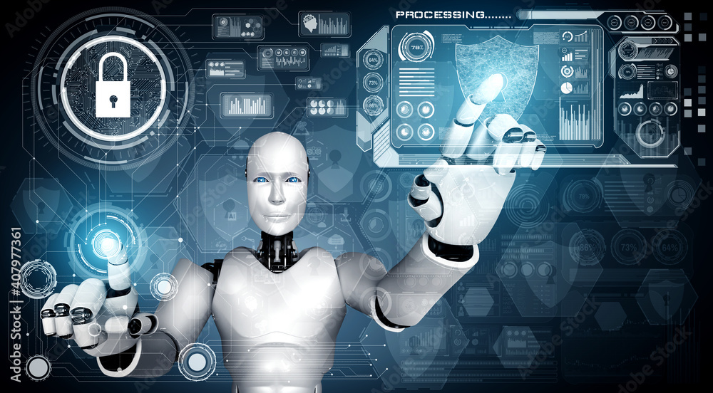 AI robot using cyber security to protect information privacy ...