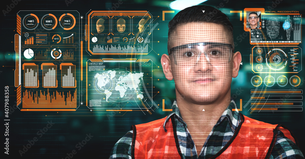 Foto de Facial recognition technology for industry worker to access ...