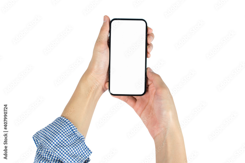 Work people using smartphones mobile phone isolated white background ...