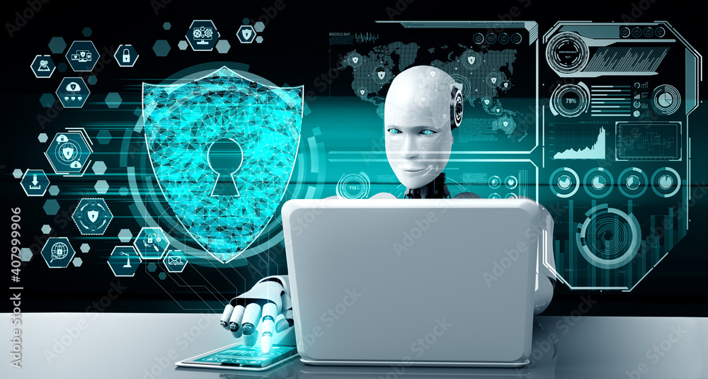 AI robot using cyber security to protect information privacy ...