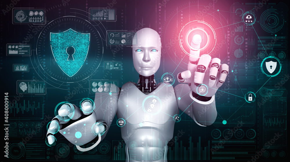 AI robot using cyber security to protect information privacy ...