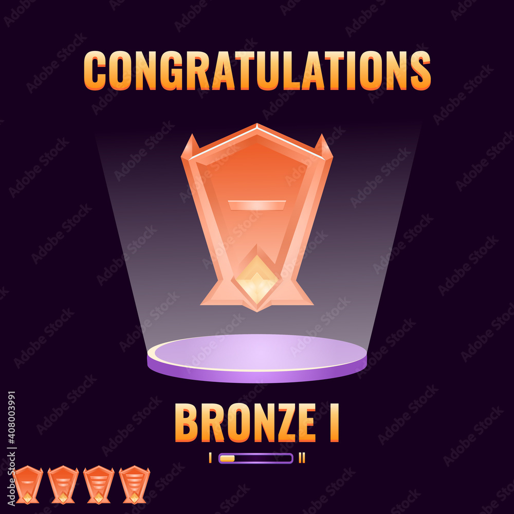 game ui bronze ranked level up interface for game ui asset elements ...