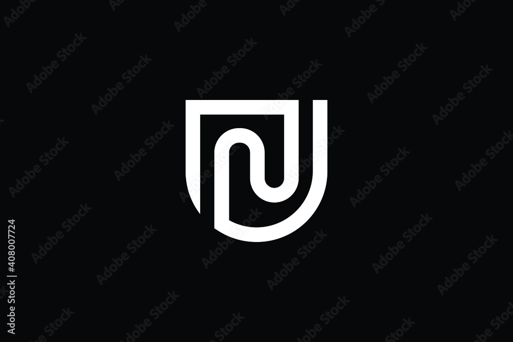 UN logo letter design on luxury background. NU logo monogram initials ...