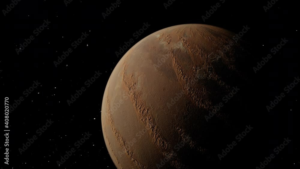 Video Stock Abstract space exploration with brown sand planet with a ...