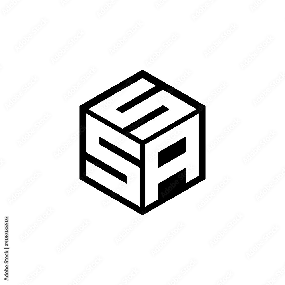 SAS letter logo design with white background in illustrator, cube logo ...