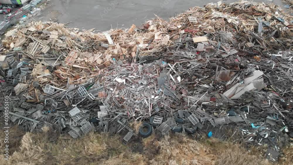 Aerial Shot Of Dumped Materials At A Landfill Waste Disposal Transfer ...