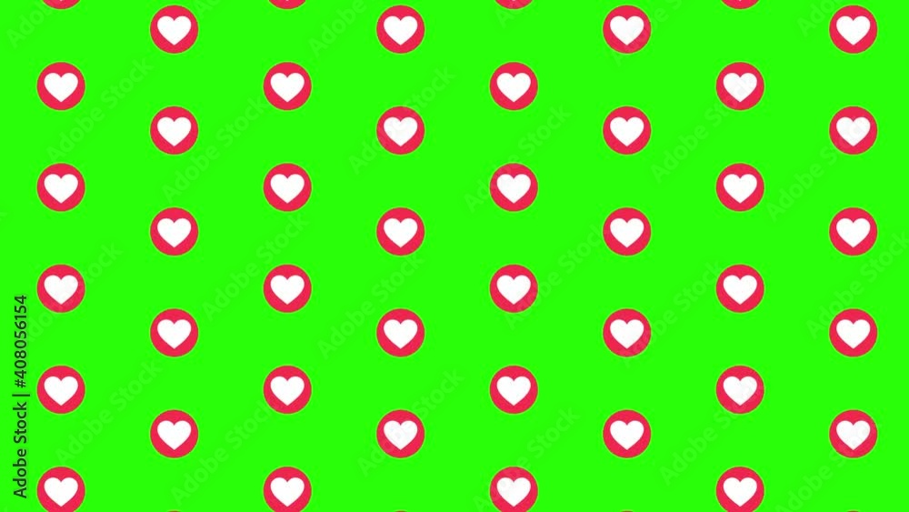 Hearts reaction animation emoji in 4K with Green Screen Stock Video ...