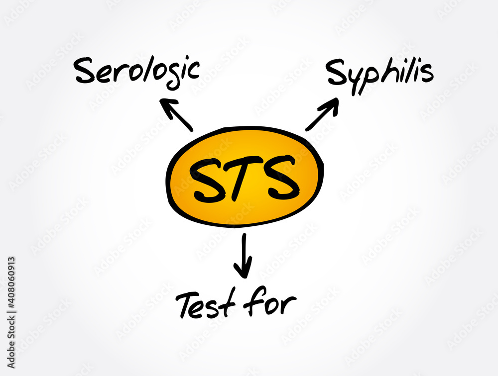 STS - Serologic Test for Syphilis acronym, medical concept background ...