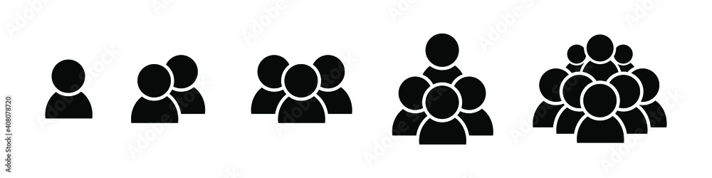 People icon set in flat style. Persons symbol infographics website ...